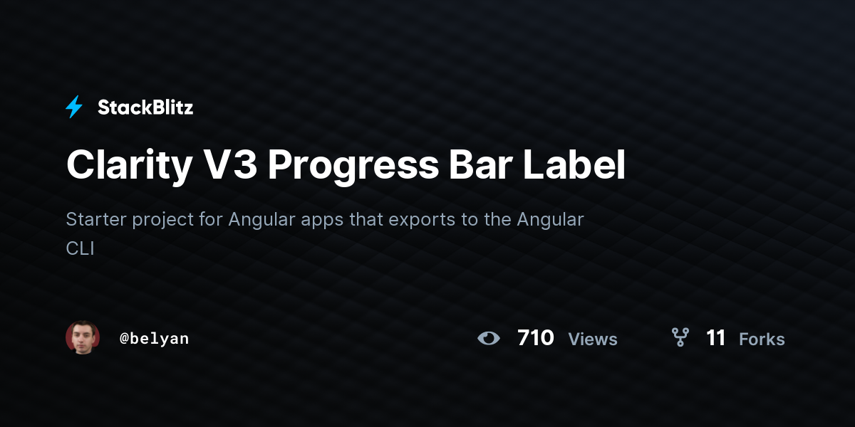 Clarity V3 Progress Bar Label - StackBlitz