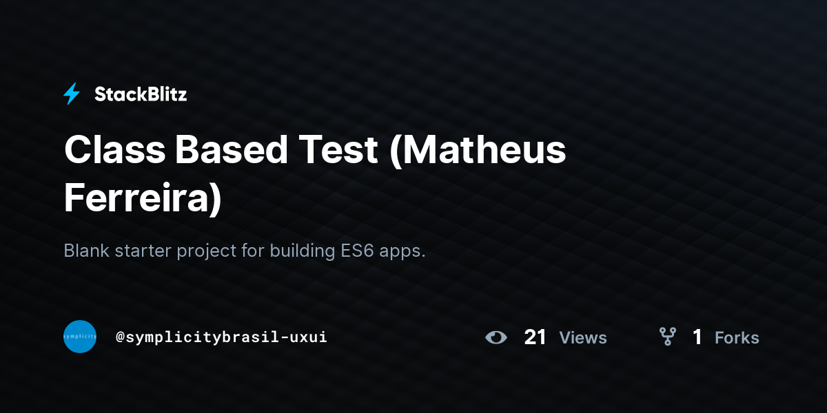 Class Based Test (Matheus Ferreira) - StackBlitz