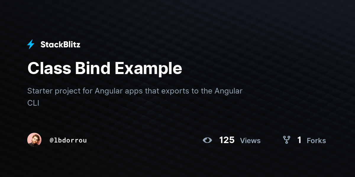 Class Bind Example - StackBlitz