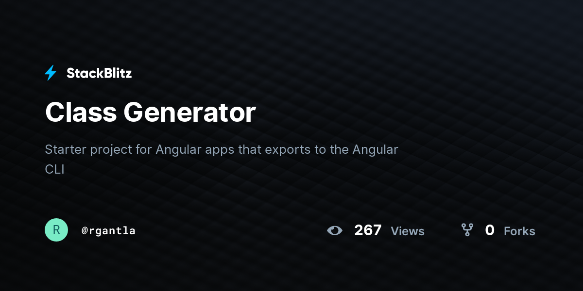Class Generator - StackBlitz