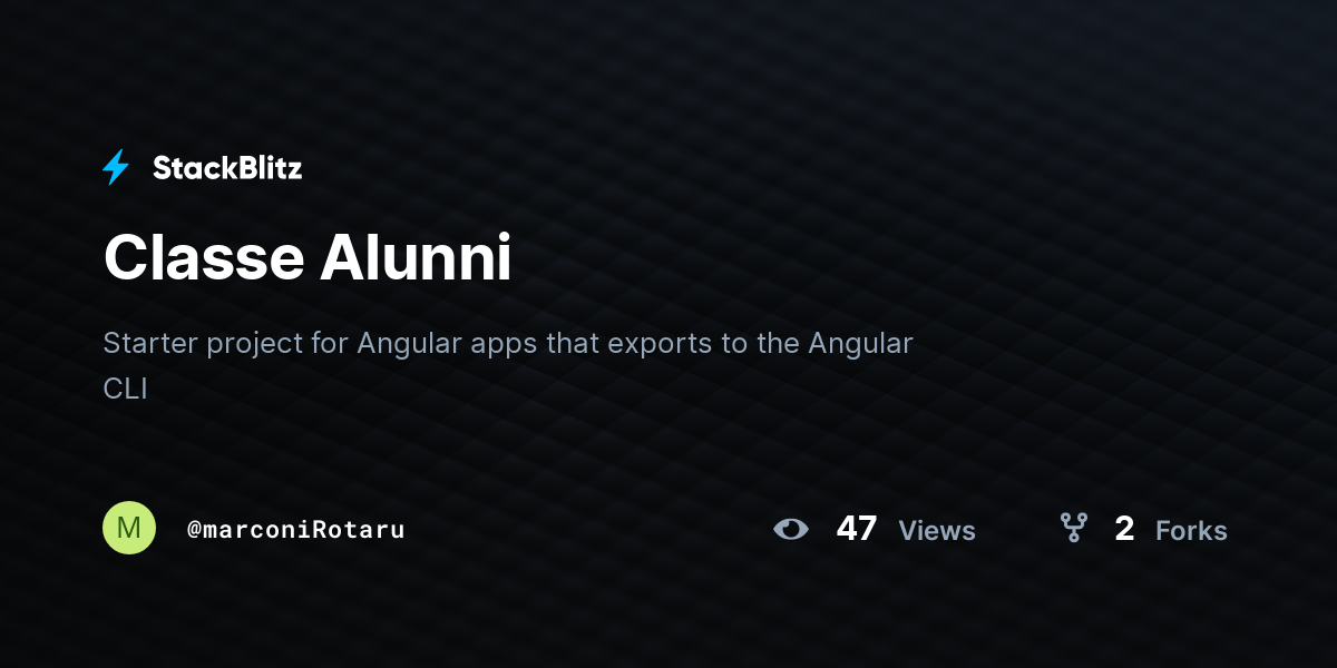 Classe Alunni - StackBlitz