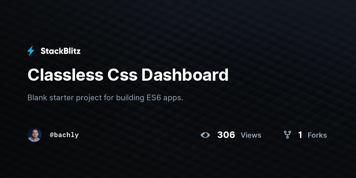 Classless Css Dashboard - StackBlitz Classless Css Dashboard - StackBlitz