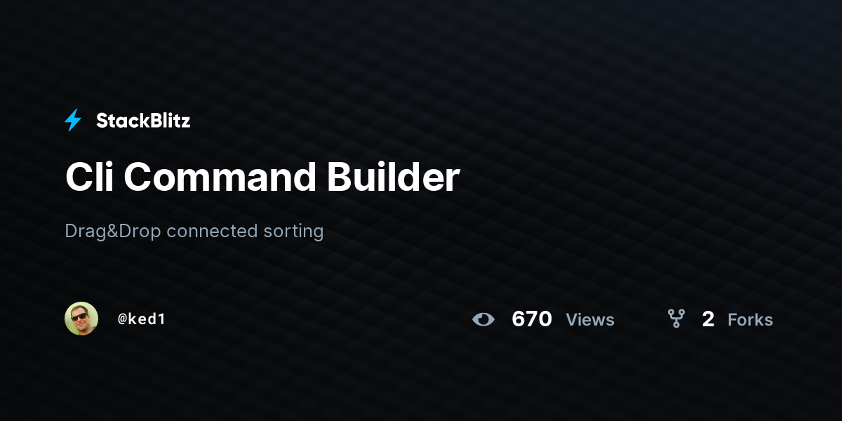 Cli Command Builder - StackBlitz