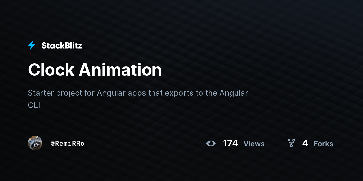 Clock Animation - StackBlitz