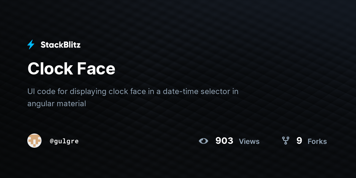 Clock Face - StackBlitz