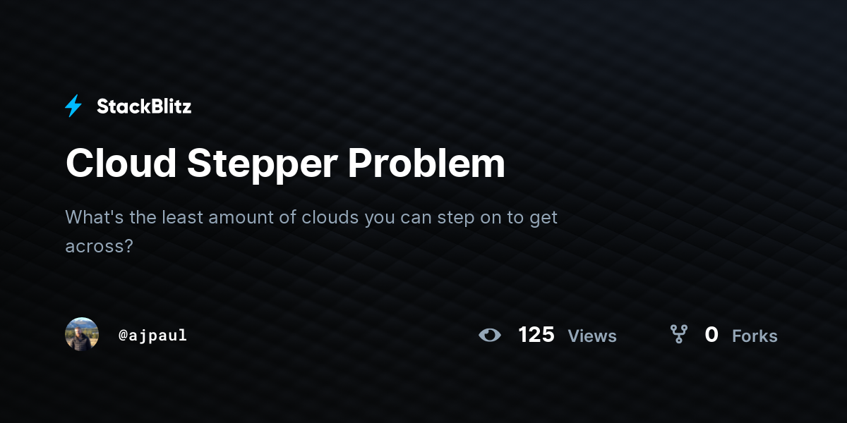 Cloud Stepper Problem - StackBlitz