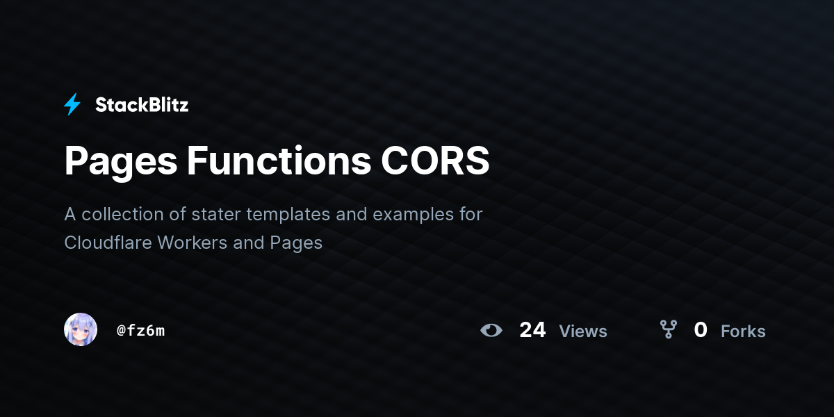 Pages Functions CORS - StackBlitz