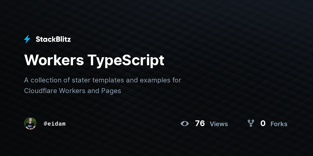 Workers TypeScript - StackBlitz