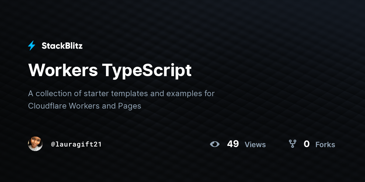 Workers TypeScript - StackBlitz