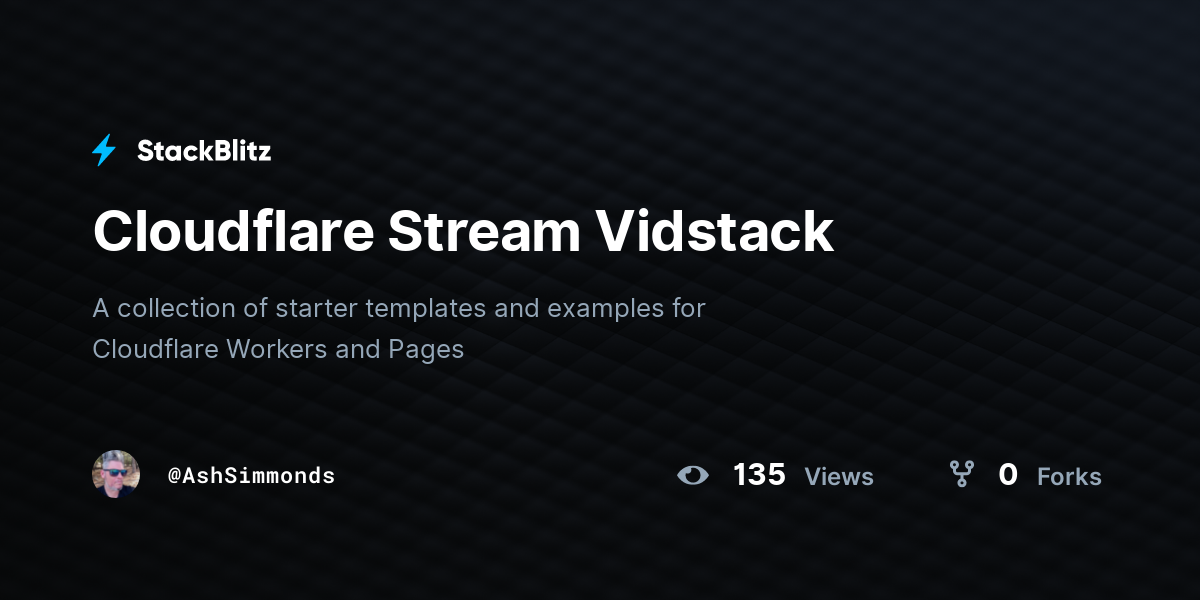 Cloudflare Stream Vidstack - StackBlitz