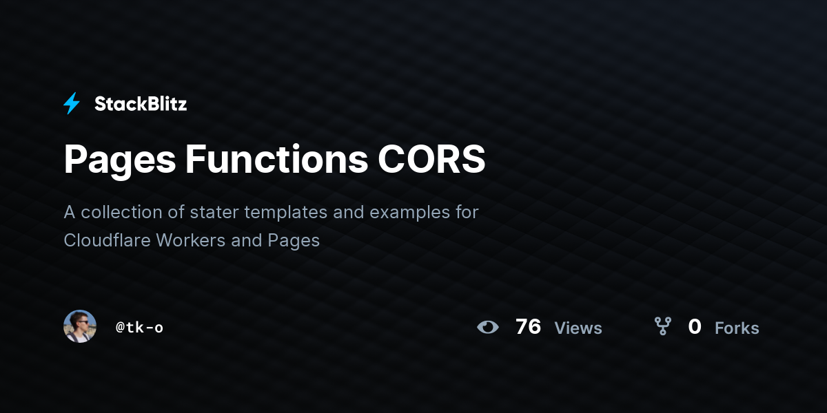 Pages Functions CORS - StackBlitz