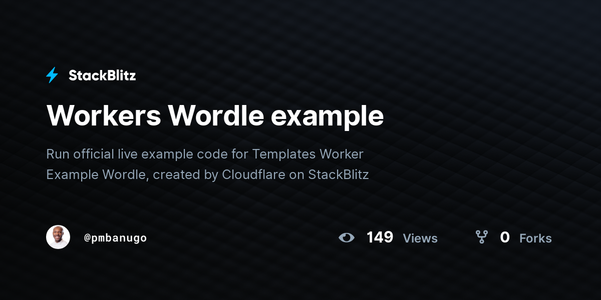 Workers Wordle example - StackBlitz