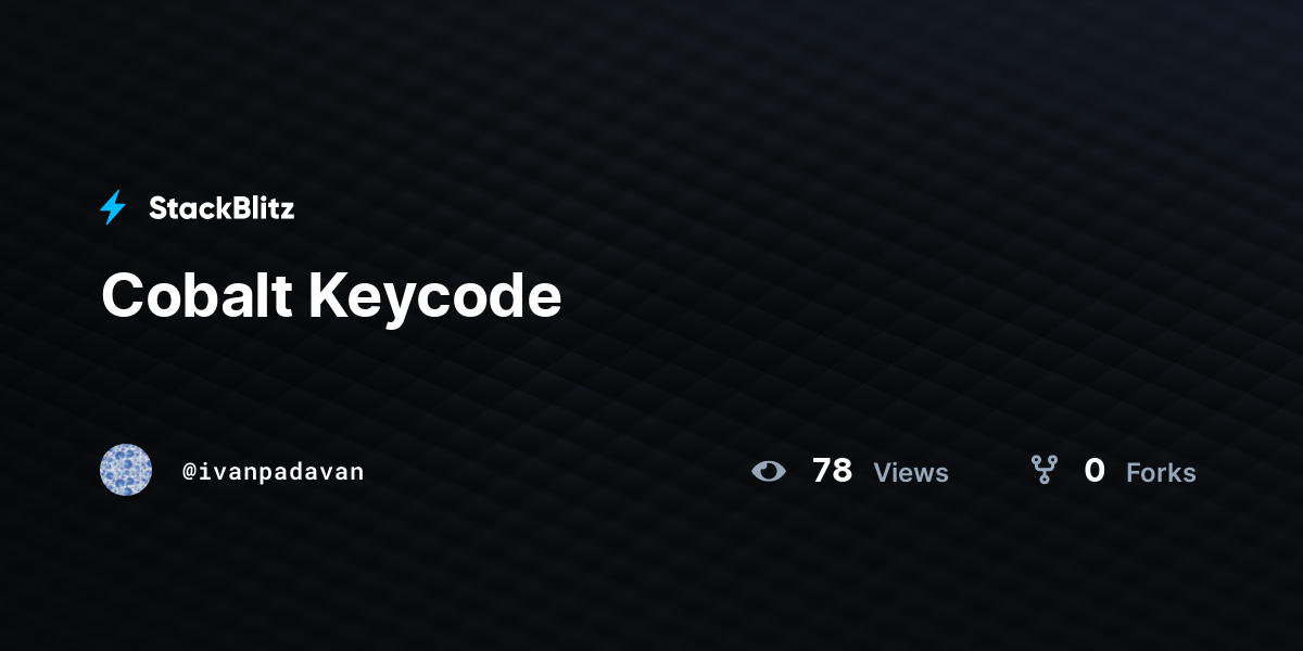 Cobalt Keycode - StackBlitz