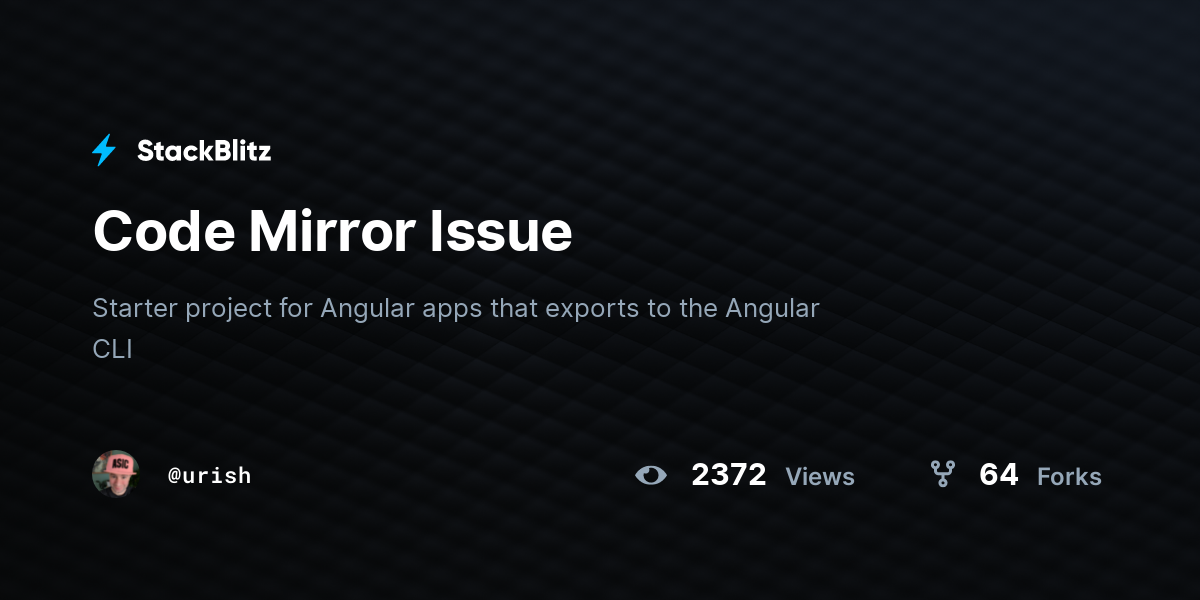 Code Mirror Issue - StackBlitz