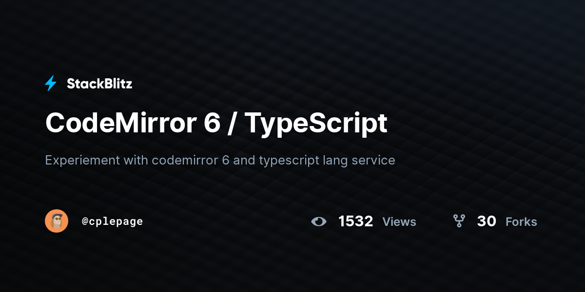 CodeMirror 6 / TypeScript - StackBlitz