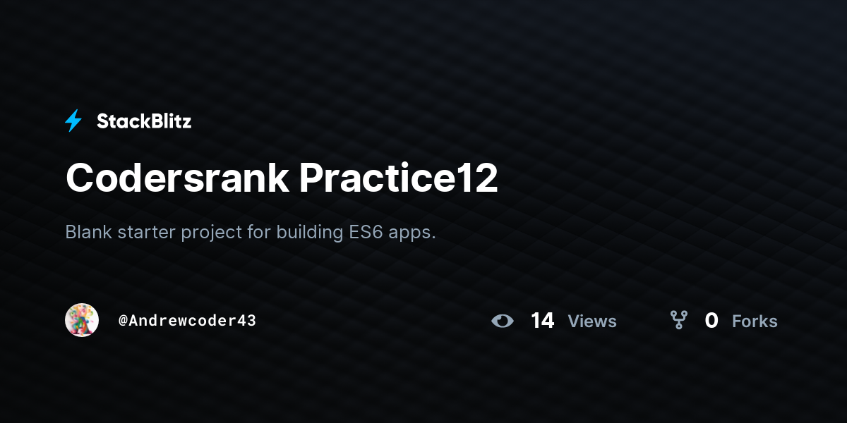 Codersrank Practice12 - StackBlitz