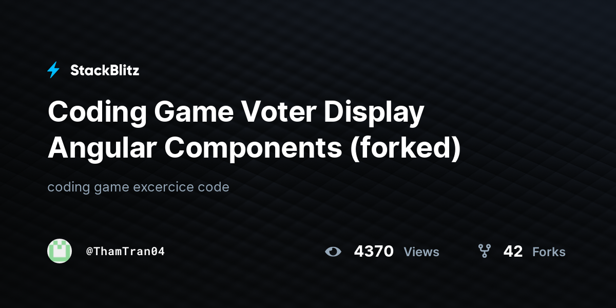 Coding Game Voter Display Angular Components (forked) - StackBlitz