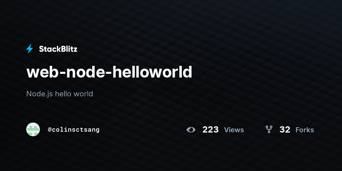 web-node-helloworld - StackBlitz