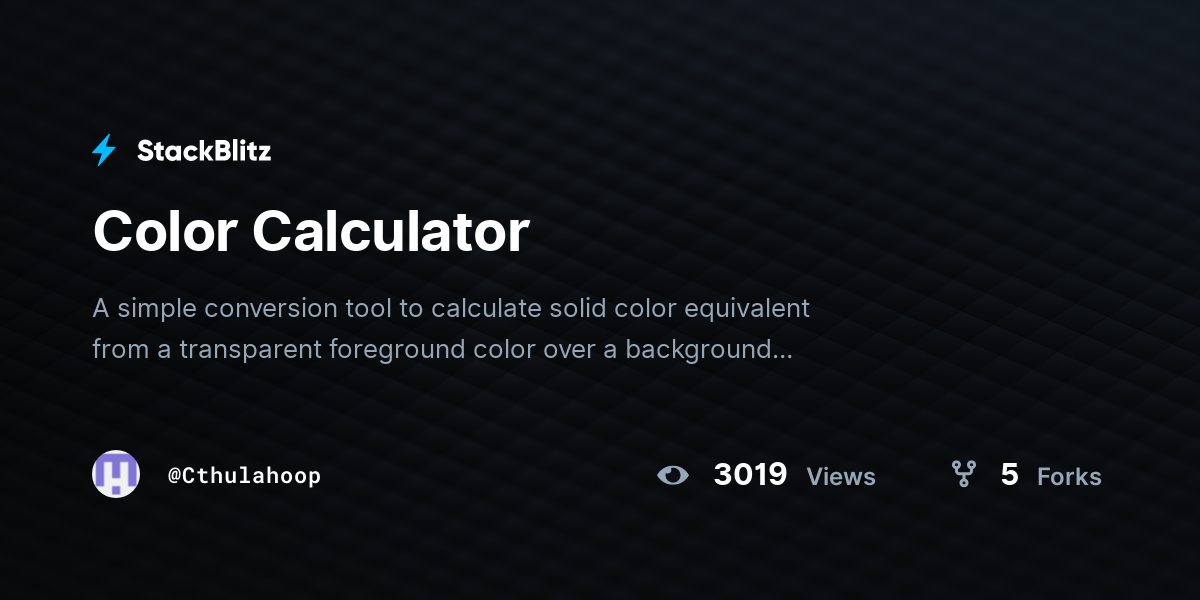 Color Calculator - StackBlitz