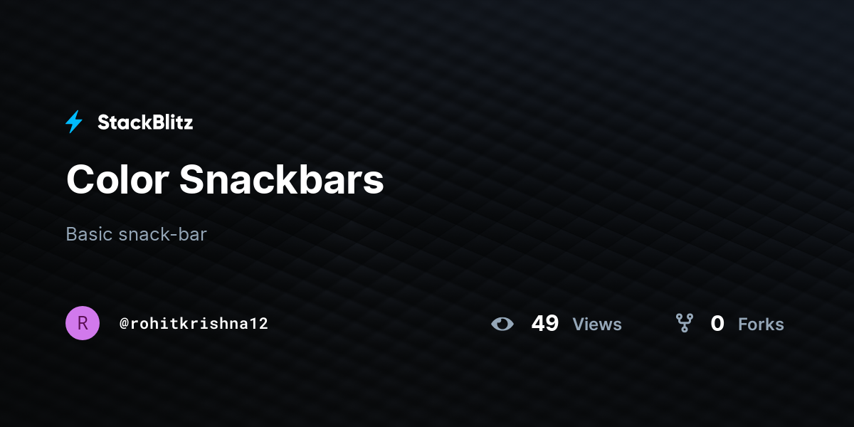 Color Snackbars - StackBlitz