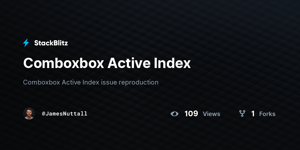 Comboxbox Active Index - StackBlitz