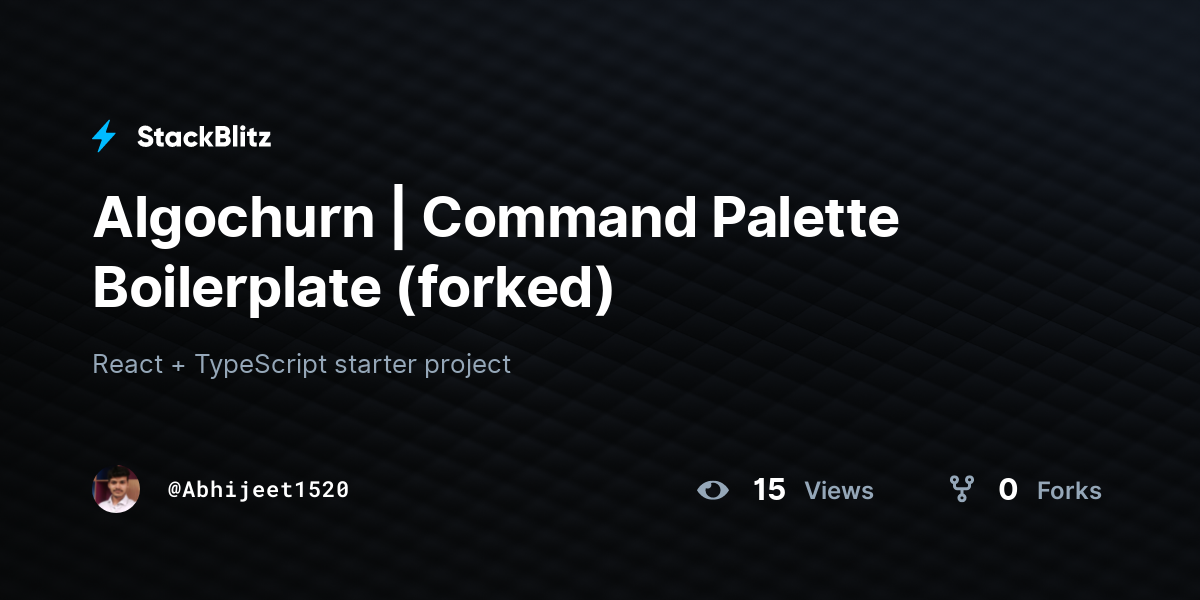 Algochurn | Command Palette Boilerplate (forked) - StackBlitz