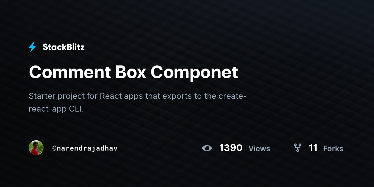 Comment Box Componet - StackBlitz