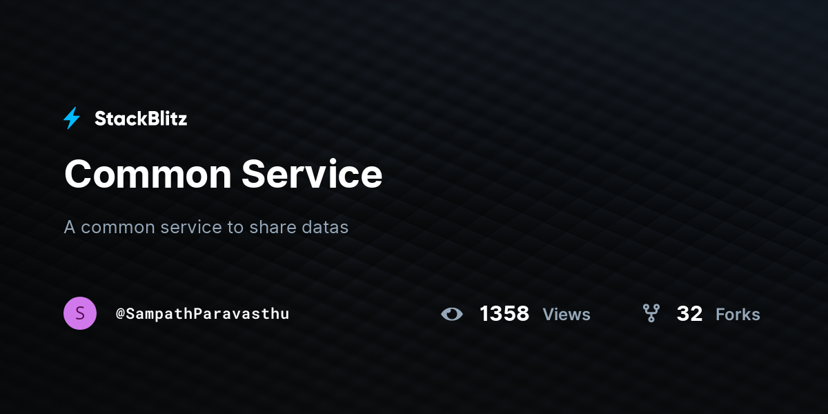 Common Service - StackBlitz