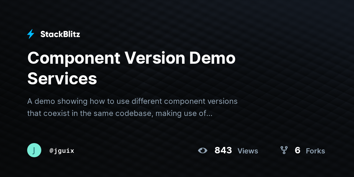 Component Version Demo Services - StackBlitz
