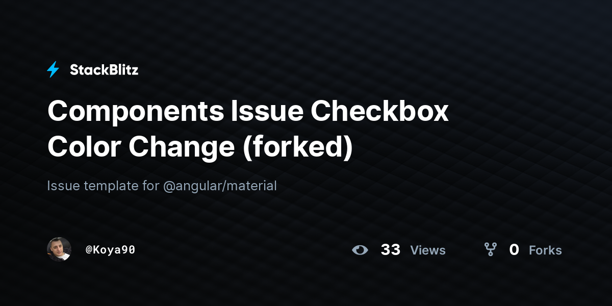 Components Issue Checkbox Color Change (forked) - StackBlitz