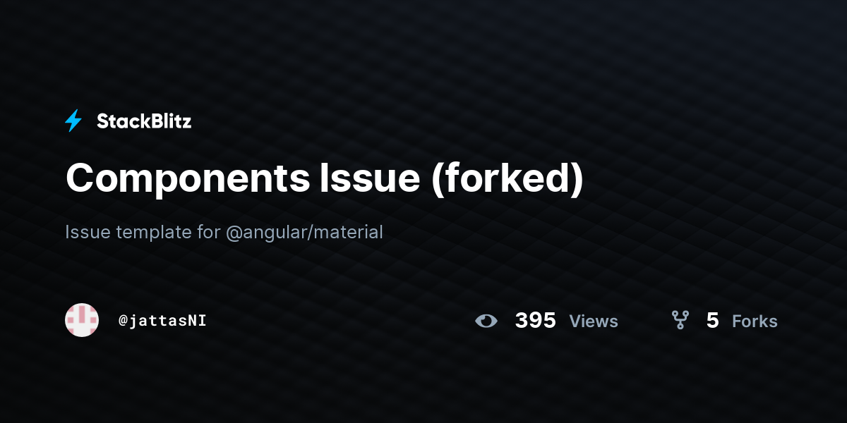 Components Issue (forked) - StackBlitz