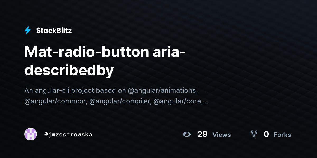 Mat-radio-button aria-describedby - StackBlitz
