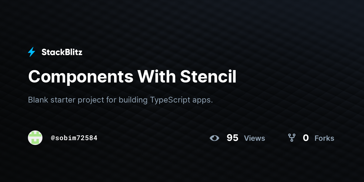 Components With Stencil - StackBlitz