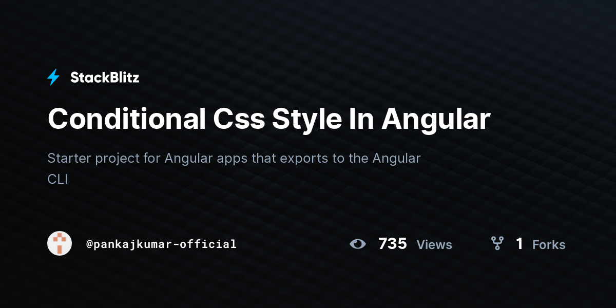 Conditional Css Style In Angular - StackBlitz