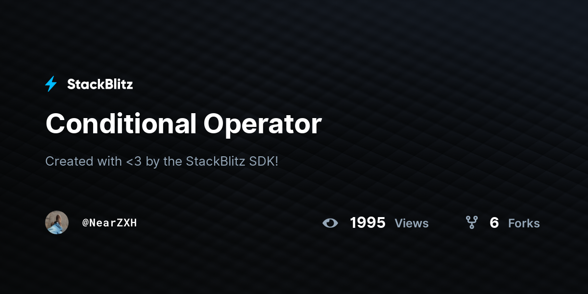 Conditional Operator - StackBlitz