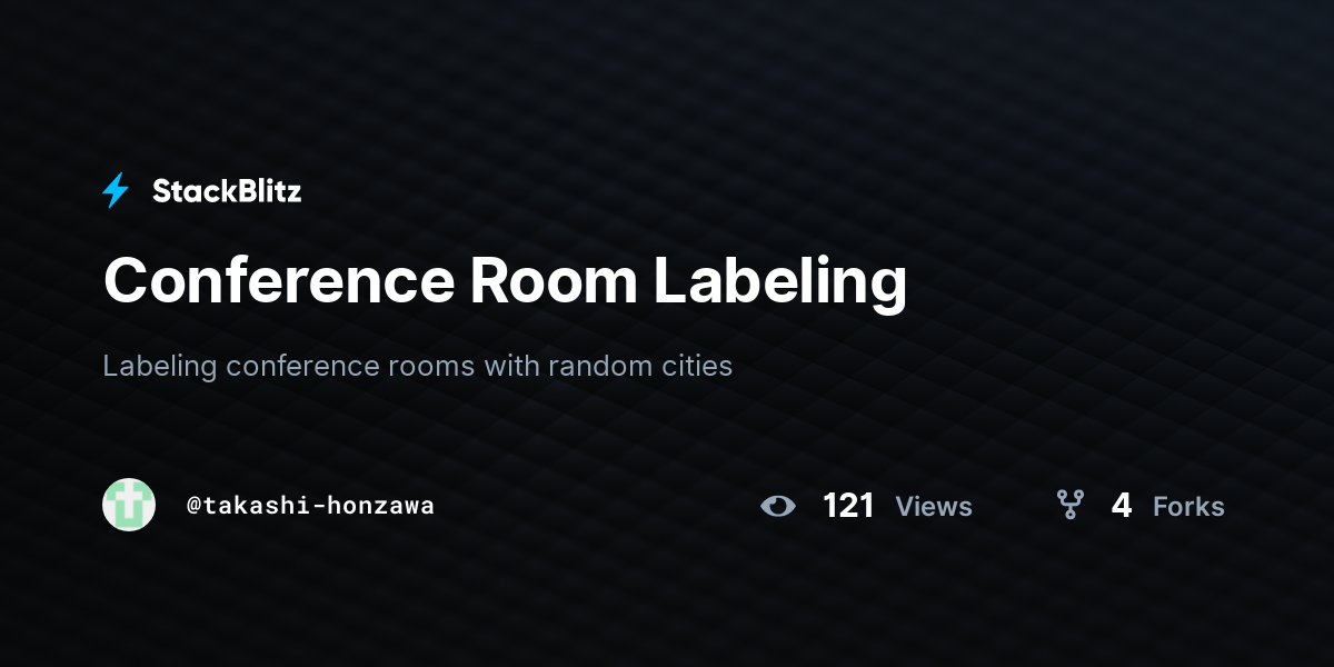 Conference Room Labeling - StackBlitz