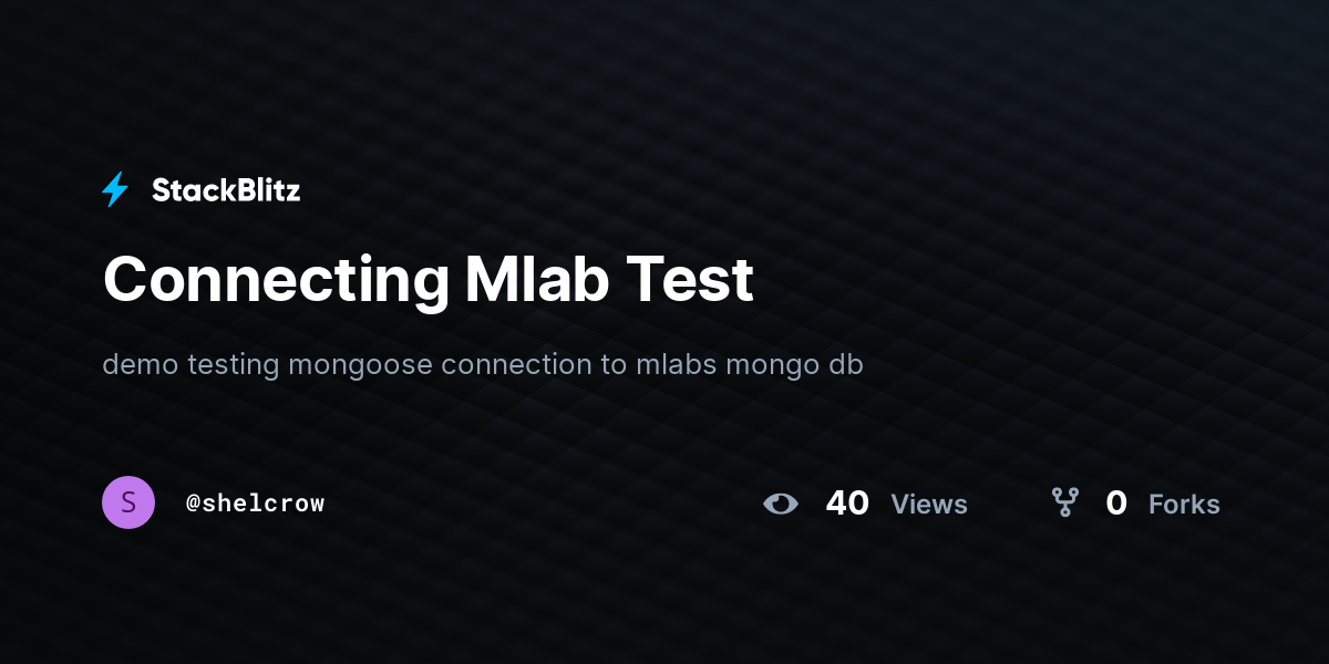 Connecting Mlab Test - StackBlitz