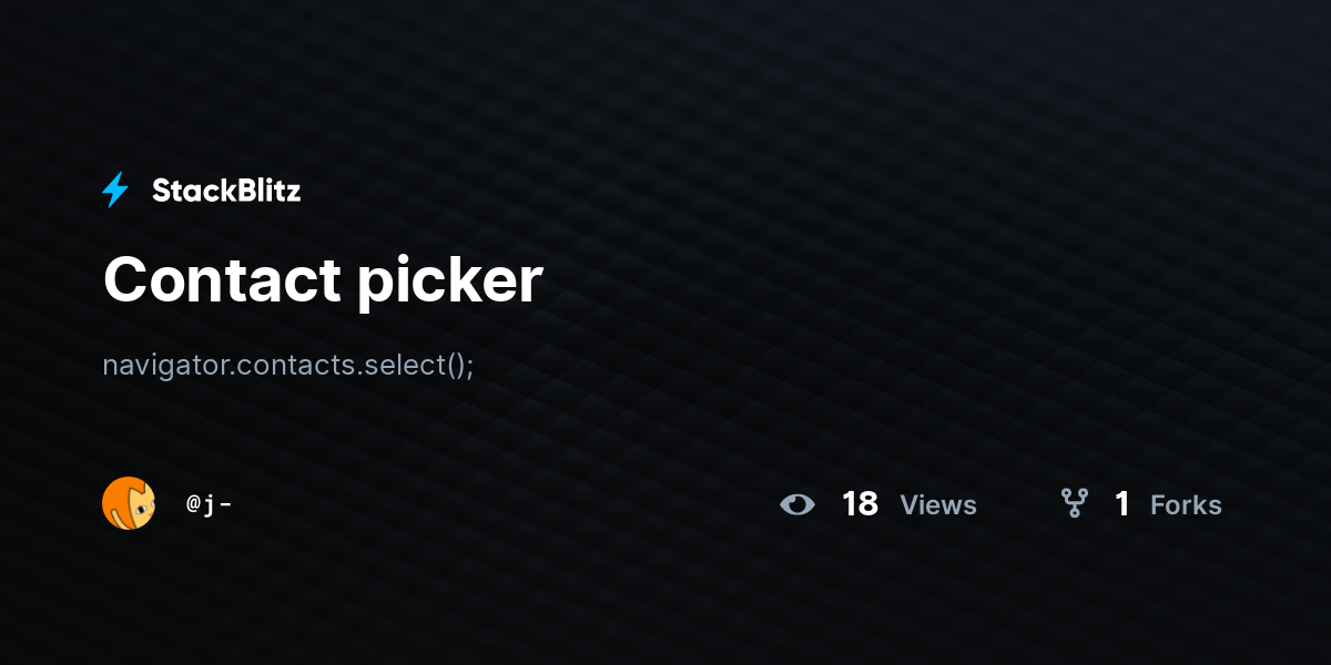 Contact picker - StackBlitz