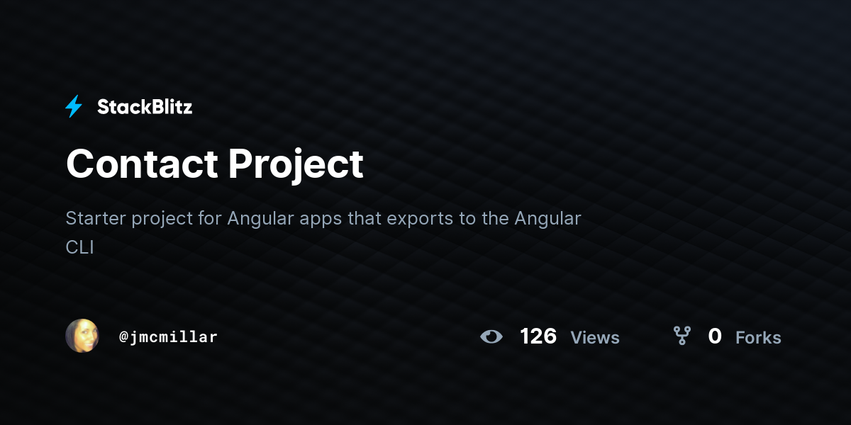 Contact Project - StackBlitz