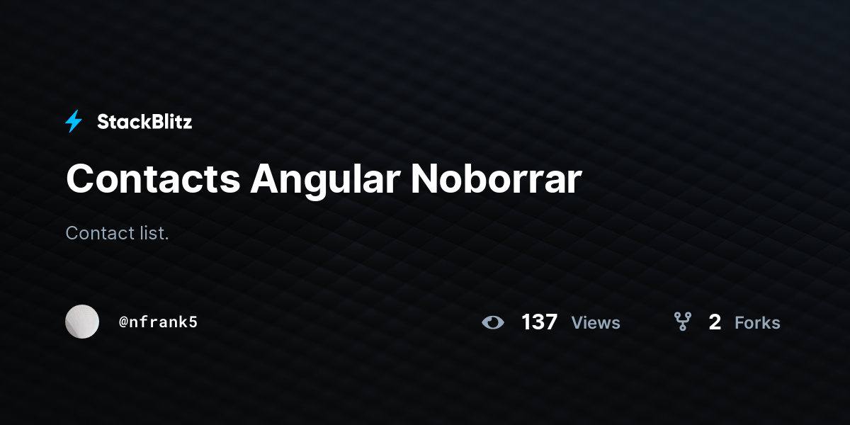 Contacts Angular Noborrar - StackBlitz