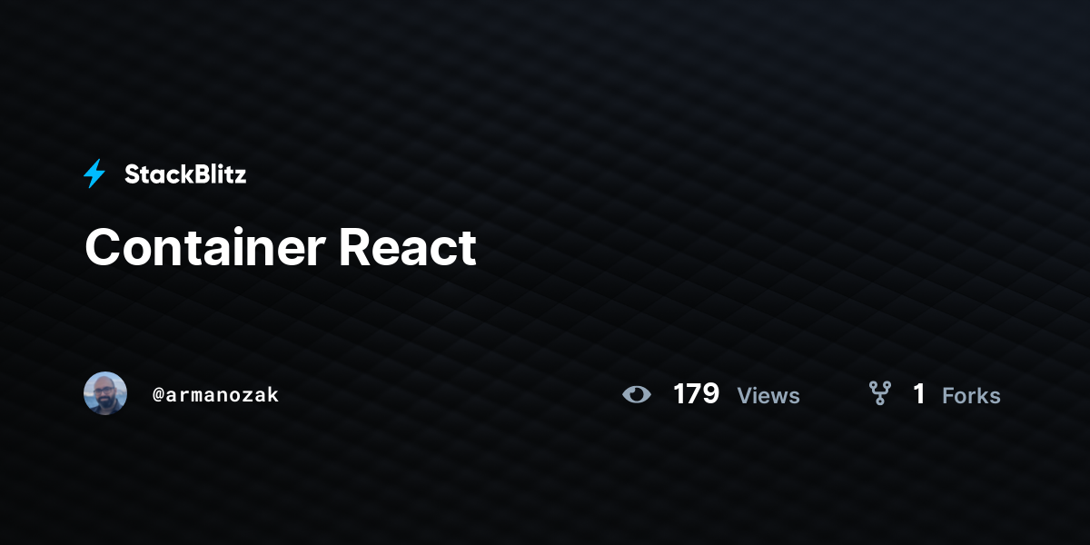Container React - StackBlitz
