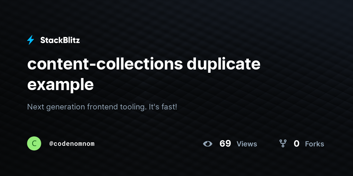content-collections duplicate example - StackBlitz