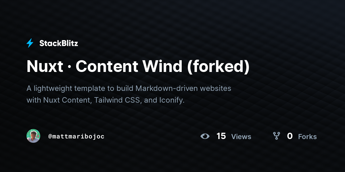 Nuxt · Content Wind (forked) - StackBlitz