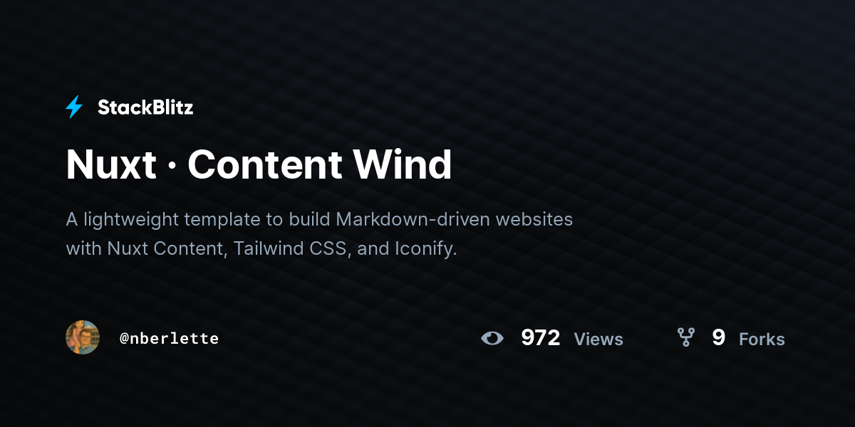 Nuxt · Content Wind - StackBlitz