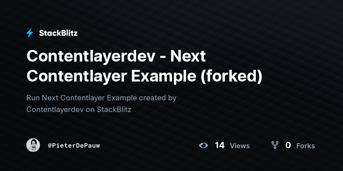 Contentlayerdev - Next Contentlayer Example (forked) - StackBlitz