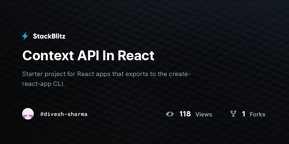 Context API In React - StackBlitz
