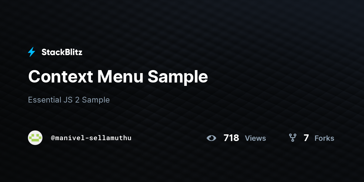 Context Menu Sample - StackBlitz