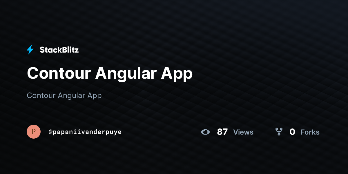 Contour Angular App - StackBlitz