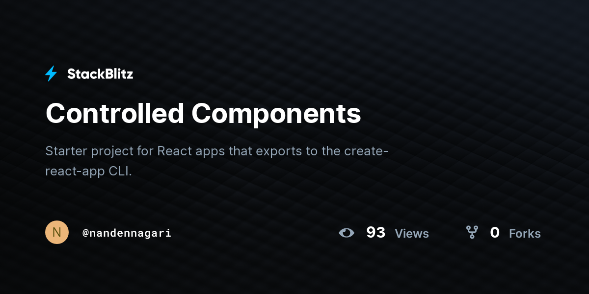 Controlled Components - StackBlitz