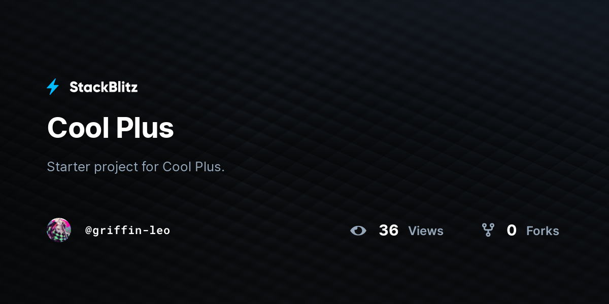 Cool Plus - StackBlitz